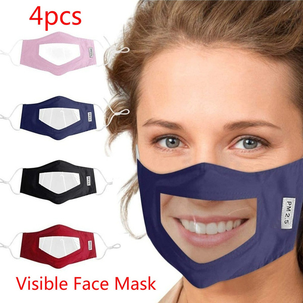 2020 NEW Face Mask With Clear Window Visible Expression For The Deaf ...