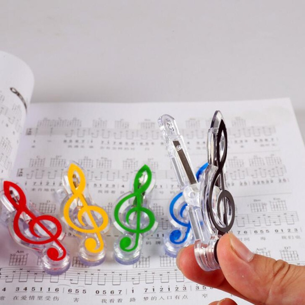 2PC Musical Book Note Clip Plastic Piano Music Book Page Clip Treble ...