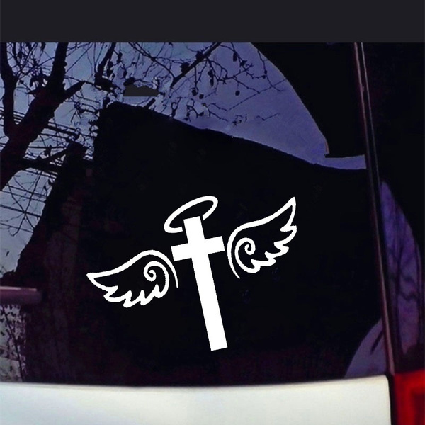6"/8"/10" Cross Angel Christian Decal Vinyl Sticker Cars Trucks Windows ...