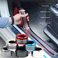 Car sticker anti-scratch car rubber strip carbon fiber door sticker ...