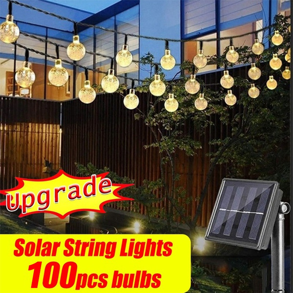 Globe Solar String Lights,31.1ft 50 LED Outdoor Bulb String Lights ...