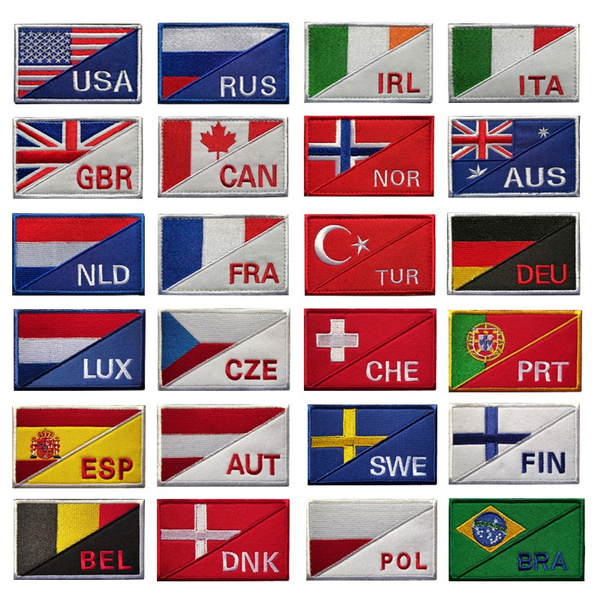 1PC National Flag Patch Embroidered Tactical Country All World Patch ...
