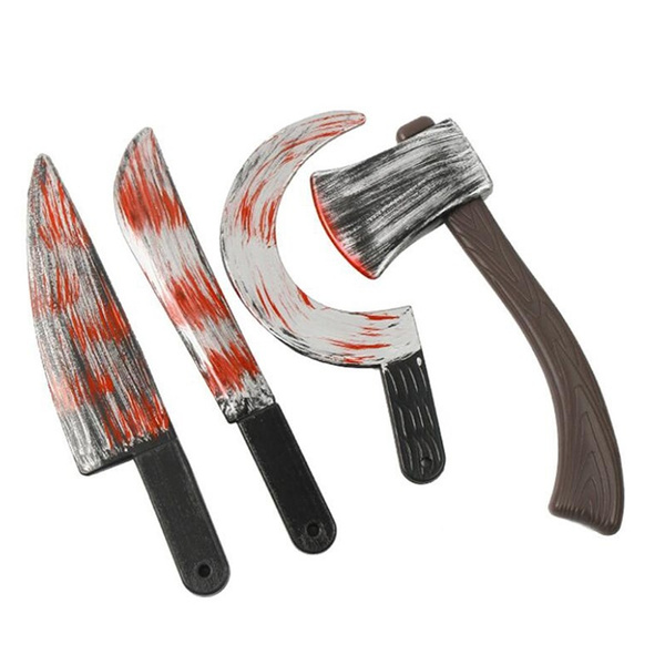 Plastic Fake Bloody Prop Weapons Knife Cosplay Horror Toy Party Show ...