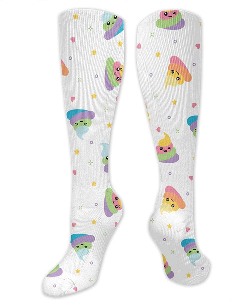 Cute Kawaii Rainbow Colorful Poop Uniform Knee High Socks | Wish