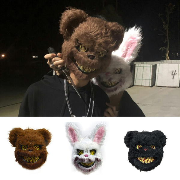 2020 Halloween Horror Mask Masquerade Party Cosplay Bloody Rabbit Brown ...