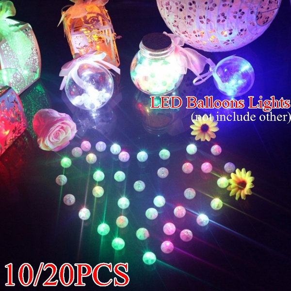 10/20PCS Multicolor Flash Led Ball Lamp Balloons Light Up LED Lights ...
