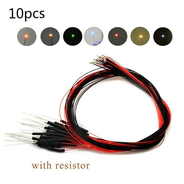 10pcs HO N OO Scale Pre-soldered 0402 SMD LED Lamp Micro Litz Wired LED ...
