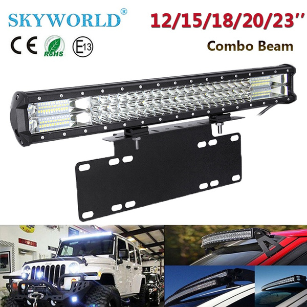 Skyworld 7D led light bar with Universal Front Bumper License Plate ...