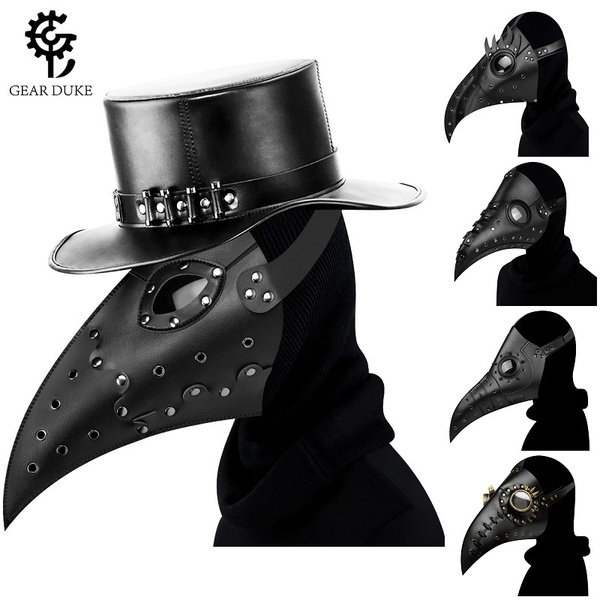 Halloween Plague Doctor Bird Mask Long Nose Beak Steampunk Bird Mask ...