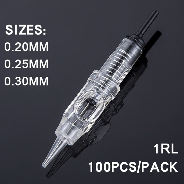 Pro 100PCS/PACK Sterilized Permanent Makeup Needle 1RL 0.2MM 0.25MM 0 ...