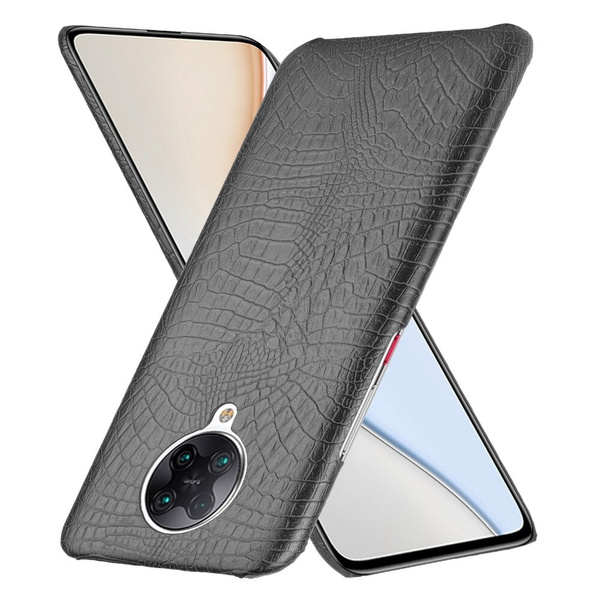 POCO X2 Case Luxury Crocodile Texture PU Leather with Hard Plastic Case ...