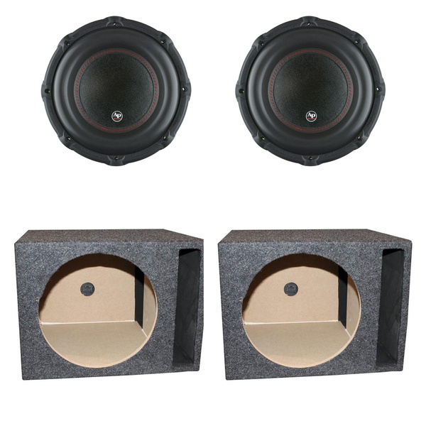 Audiopipe TXX-BD3-12 12 Inch 1800W Car Subwoofer (2 Pack) and Sub Box ...