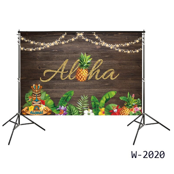 Aloha Luau Party Banner Tiki Tropical Hawaiian Beach Themed Decor Party ...