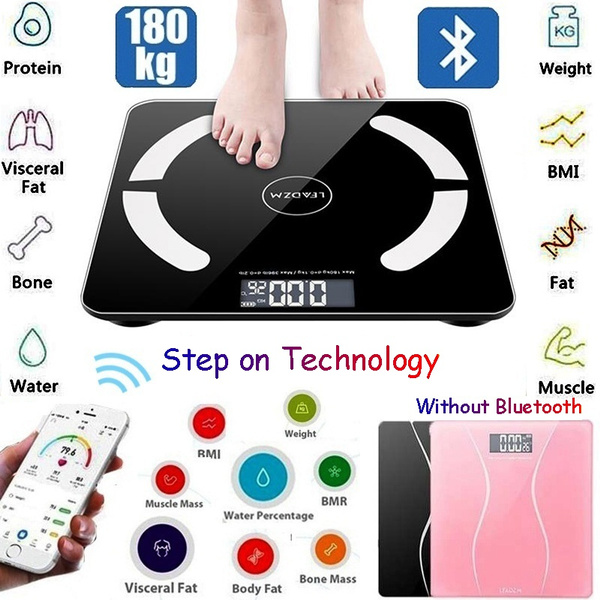 6 Styles LEADZM 180Kg Bluetooth Smart Digital Weighing Scale Personal ...