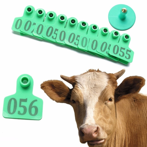 No. 1-100 Livestock Sheep Cow Animal Ear Tags Signs Farm Animal ...