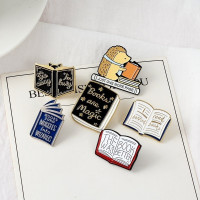 \Books Are Magic\ Book Enamel Pins Reader Brooches Book Badges Lapel ...