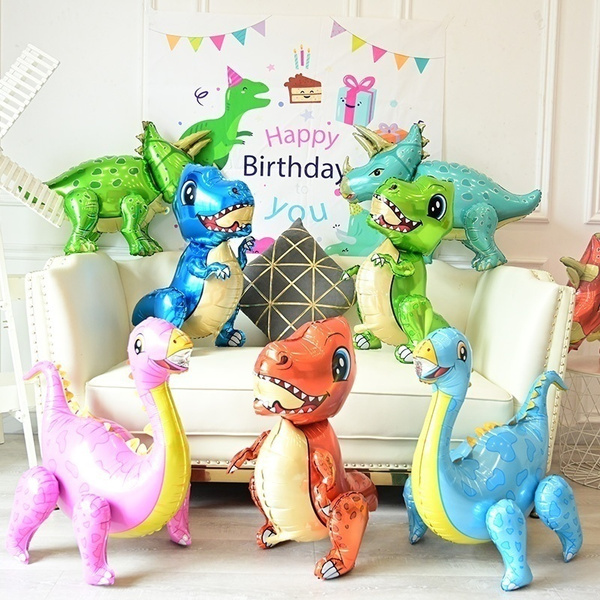 1Pcs 4D Walking Dinosaur Foil Balloon Boy Animal Balloon Kid Dinosaur Birthday Decoration ...