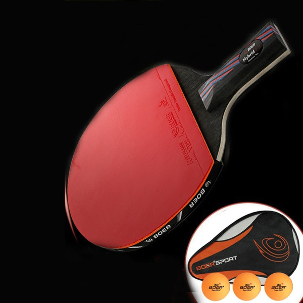 Professional Table Tennis Bat Blade Racket Set Long Short Handle Ping ...