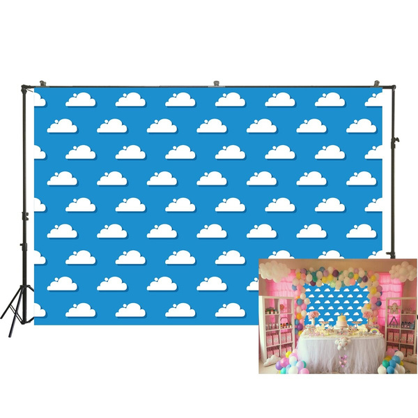 Blue Sky White Clouds Toy Story Theme Backdrop Birthday Party ...