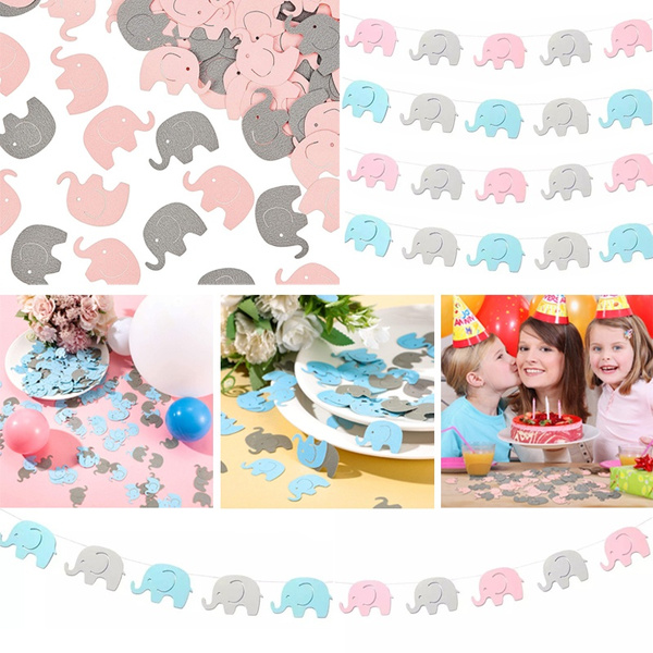100pcs Elephant Confetti Cutouts Paper Garland Banner Table Decor for ...