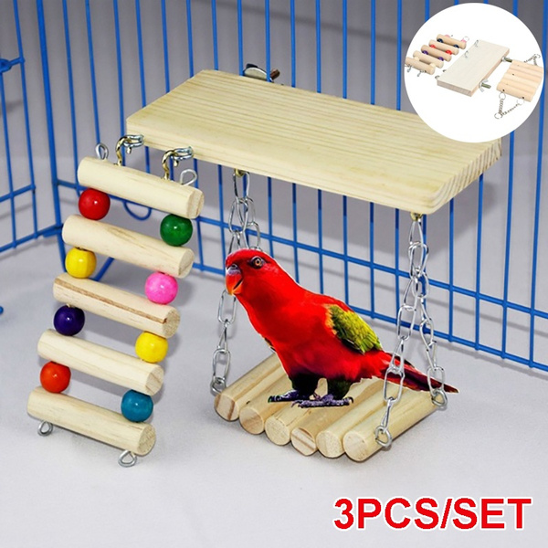 3pcs/set Good Tool for The Parrot Play Rest Wooden Springboard Ladder ...