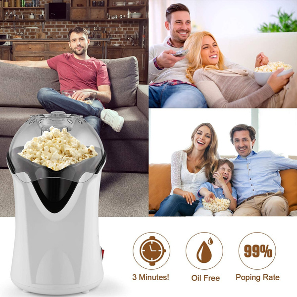 Hot Air Popcorn Maker,Popcorn Machine,Popcorn Popper 1200W No Oil ...