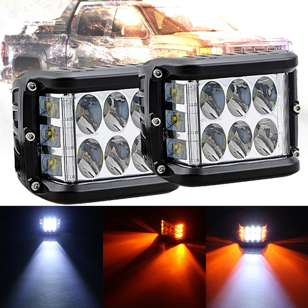 2PCS Led Bar Offroad 4X4 120W 4Inch Work Light Three Rows Dually Side ...