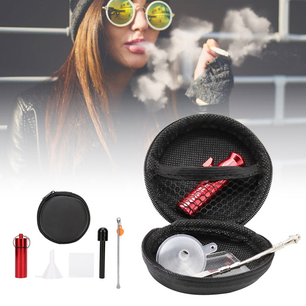 5pcs Portable Smoking Kit Storage Case Snuff Bottle Glass Sniffer ...