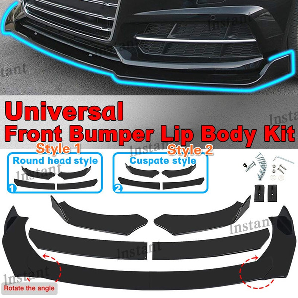 Universal Detachable 4PCS Car Front Bumper Lip Chin Spoiler Splitter ...