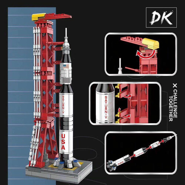 Building Blocks Saturn 5 Launch Vehicle Bricks Carrier Rocket Children ...
