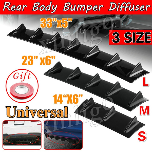 Universal Car Rear Bumper Lip Diffuser Shark Fin Spoiler Universal Rear ...