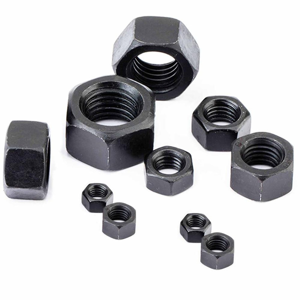 Black Grade 8.8 steel DIN934 Hex Hexagon Ordinary Nut For M2 M2.5 M3 M4 ...