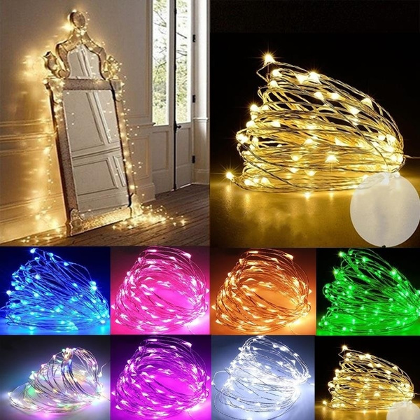 20/30/50/100 LED Battery Powered LED Copper Wire Fairy String Light For ...