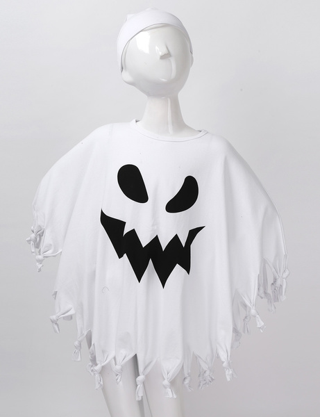 Toddler Boys Girls Halloween White Ghost Cloak Flowy Cotton Tassel Cape ...