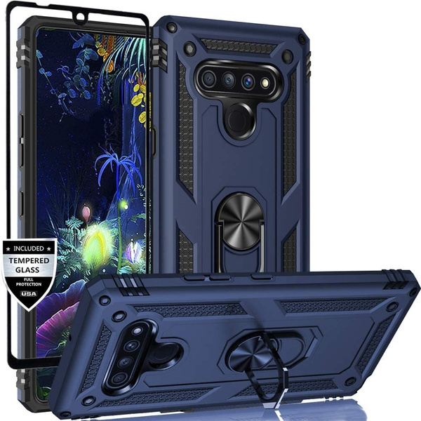 LG Stylo 6 Case with Tempered Glass Screen Protector, Military Grade ...