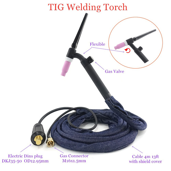 WP17 TIG Torch WP17FV Argon Gas Tungsten Arc Welding 4m 13ft Flexible ...