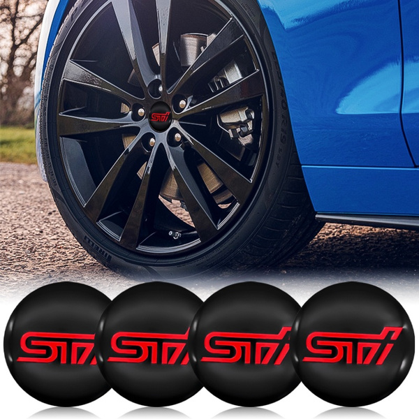4pcs 56mm 2.2'' STI Logo Car Decoration Aluminum Alloy Wheel Center ...