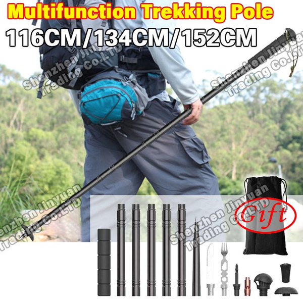 116cm/134cm/152cm Trekking Pole Multi-Function Self-Defense Stick High ...