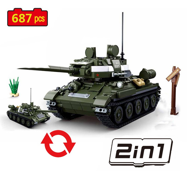 Military series World war 2-in-1 Russian armored forces T-34\85 medium ...