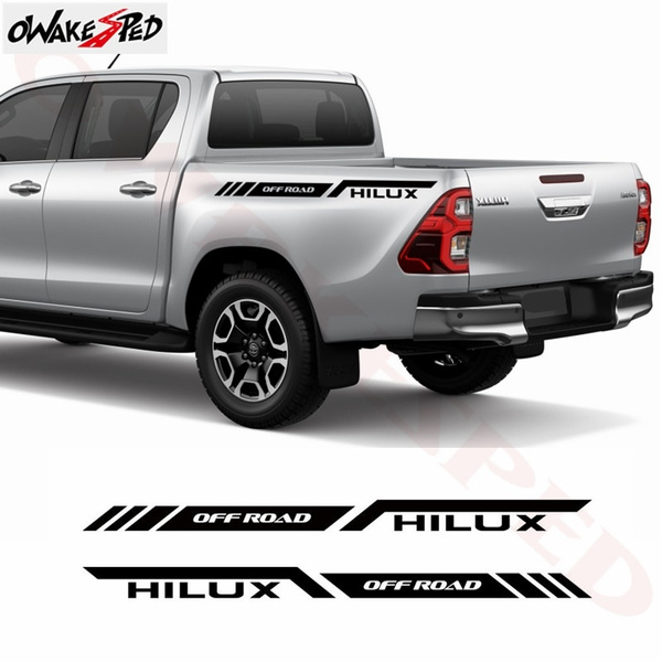 Car body side stripes vinyl stickers for-toyota hilux revo vigo auto ...