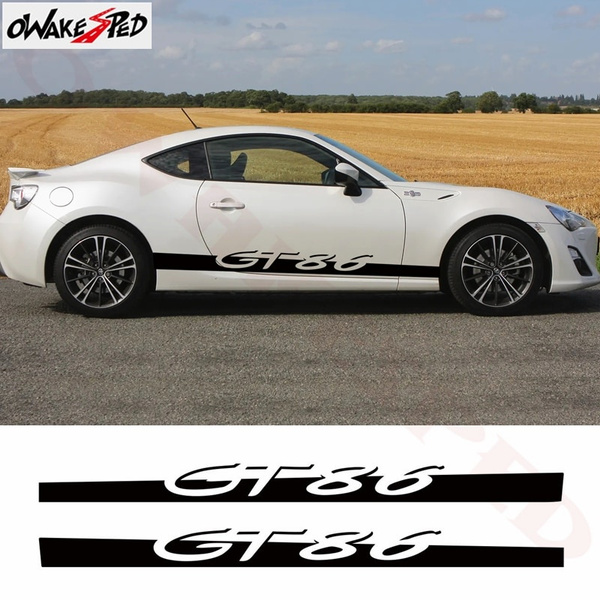 For-toyota 86 gt graphics side skirt stickers stripes car style door ...