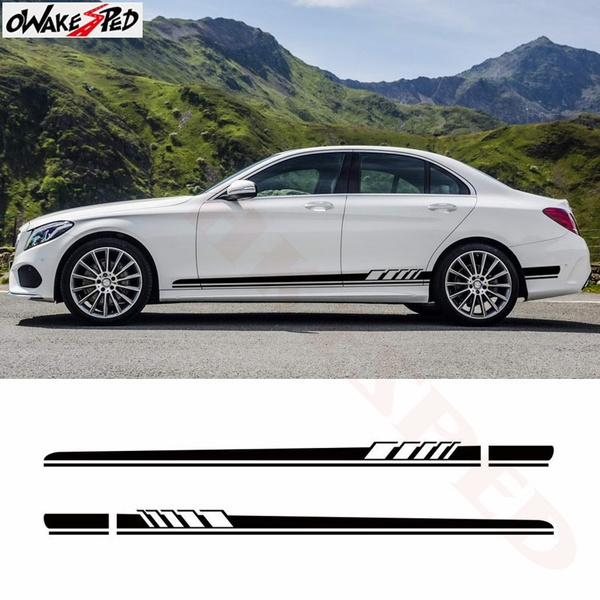 Car Styling Side Skirt Stripe Sticker For Mercedes Benz C Class W205 ...