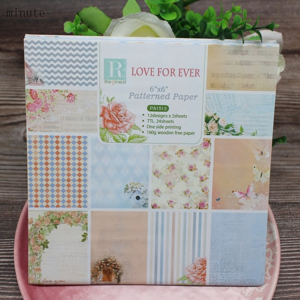 LOVE FOREVER Wedding Square Rose Single-sided Pattern Paper Origami Art ...