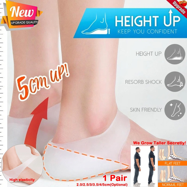 [New] White 1 Pair Silicone Heightening Insole Concealed Footbed ...