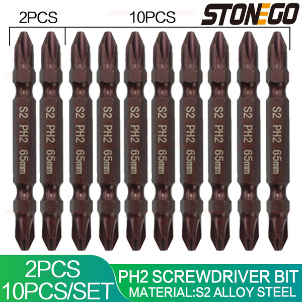 2PCS/10PCS 65mm/100mm/150mm PH2 S2 Alloy Steel Magnetic Double Head ...