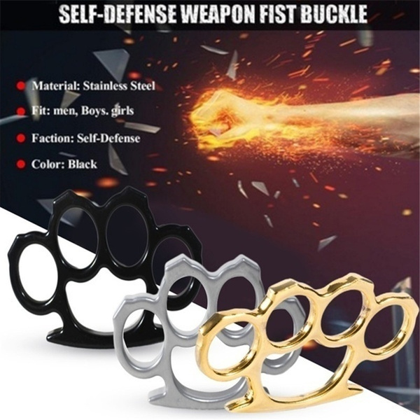 1/2PCS Brass Knuckles Ring Alloy Knuckles Tactical Survival Multi ...