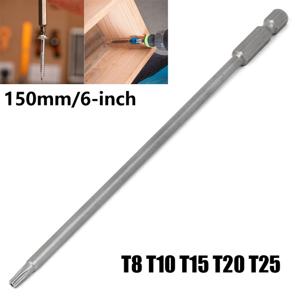 150mm/6-inch 1/4" Hex Shank Magnetic Torx Security Screwdriver Bit T8 ...
