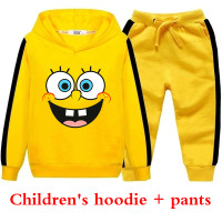 SpongeBob SquarePants Children's Wear Set Hooded Pants Two-piece Hooded ...