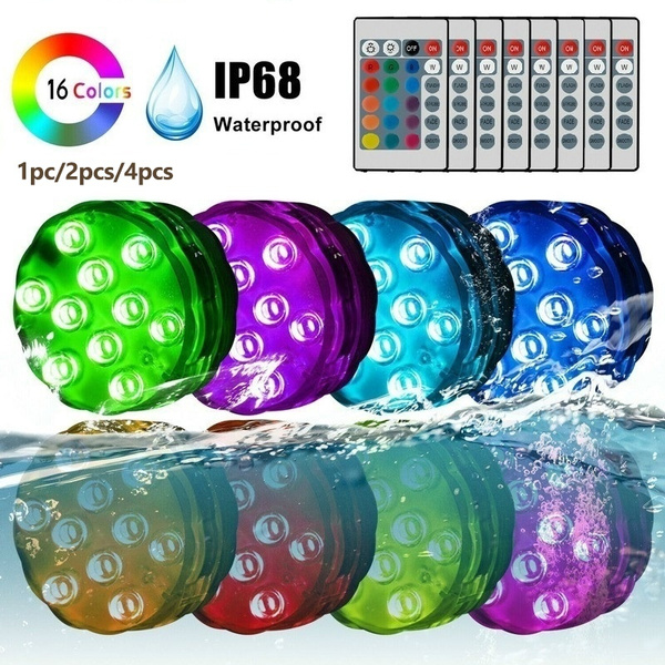 1/2/4Pcs Hot Tub Light Submersible LED Lights with IR Remote Control ...