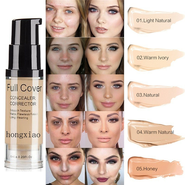 5 Colors Full Cover Concealer Moisturizing Brighten Skin Color Cover ...